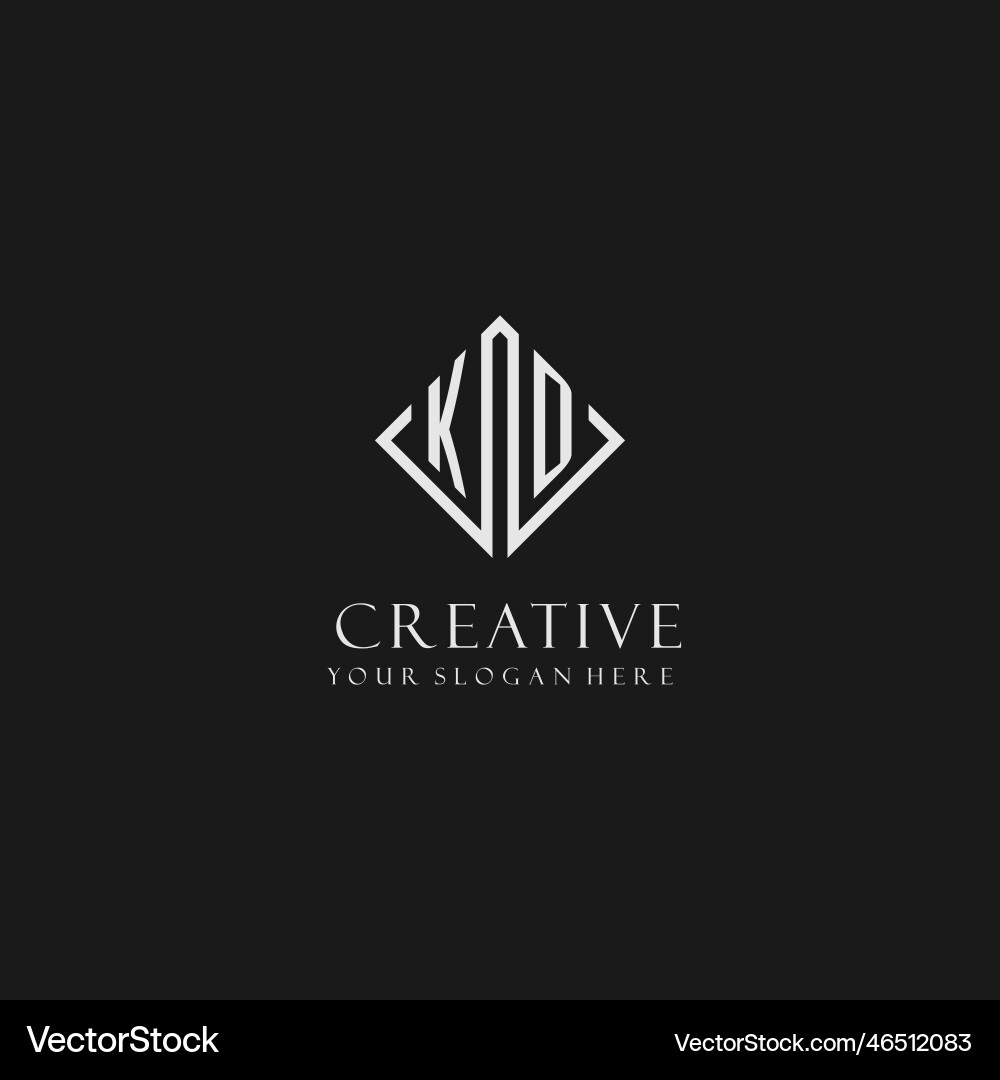 Letter kd logo with rhombus square design style Vector Image