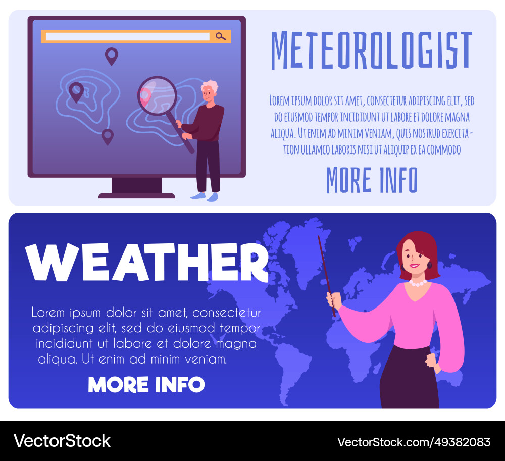 Meteorology and weather forecast horizontal Vector Image