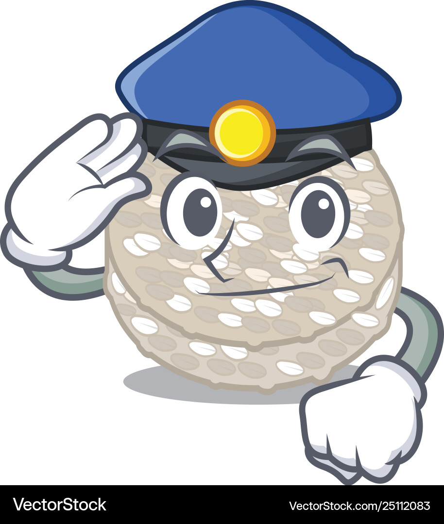 Police rice cakes in a jar character Royalty Free Vector