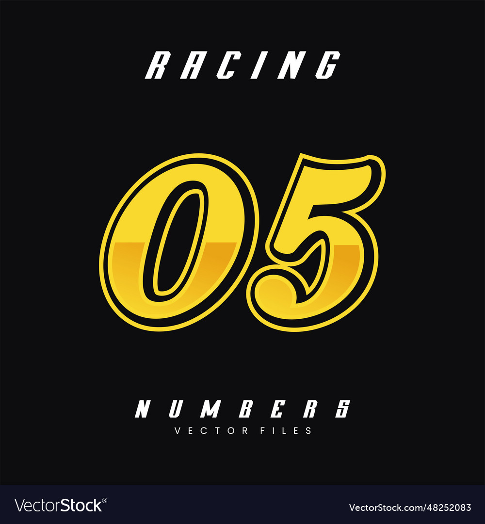 Racing number 5 design template Royalty Free Vector Image Racing number 5 design template Royalty Free Vector Image