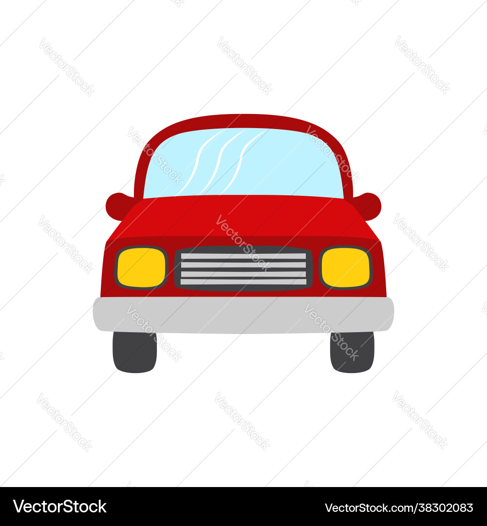 Red color car isolated on white background Vector Image