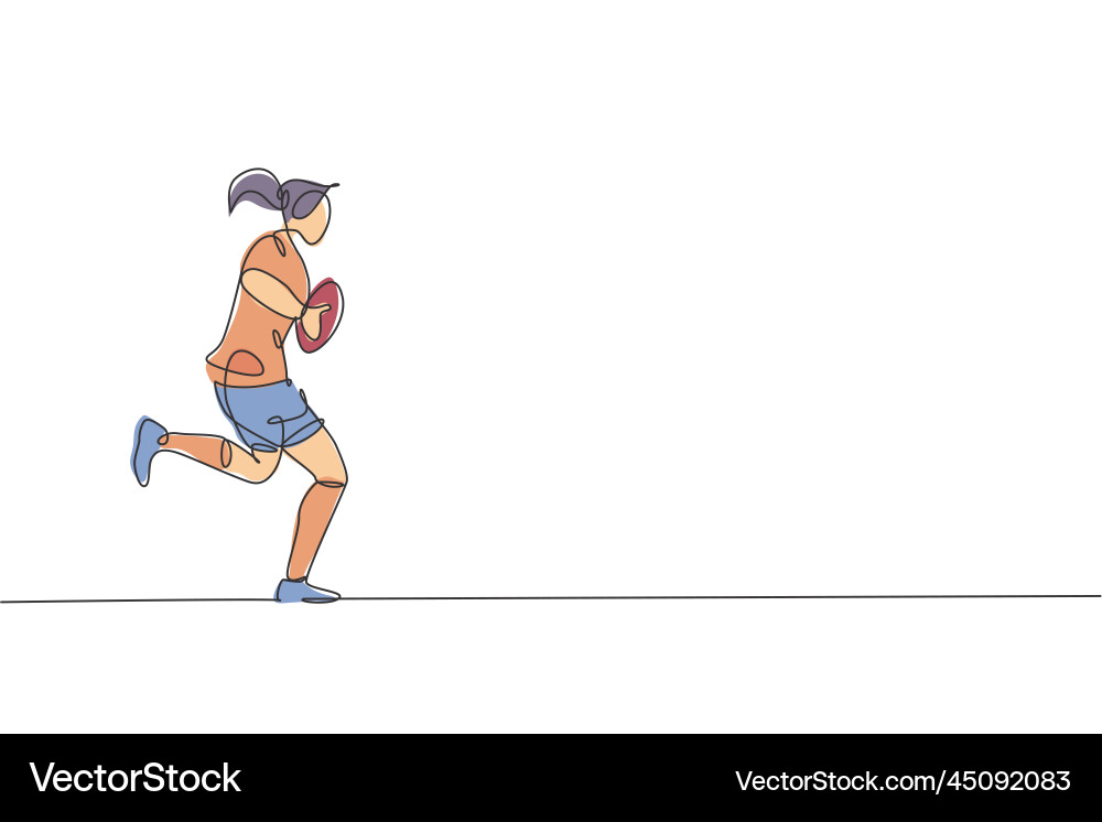 Single continuous line drawing of young agile Vector Image