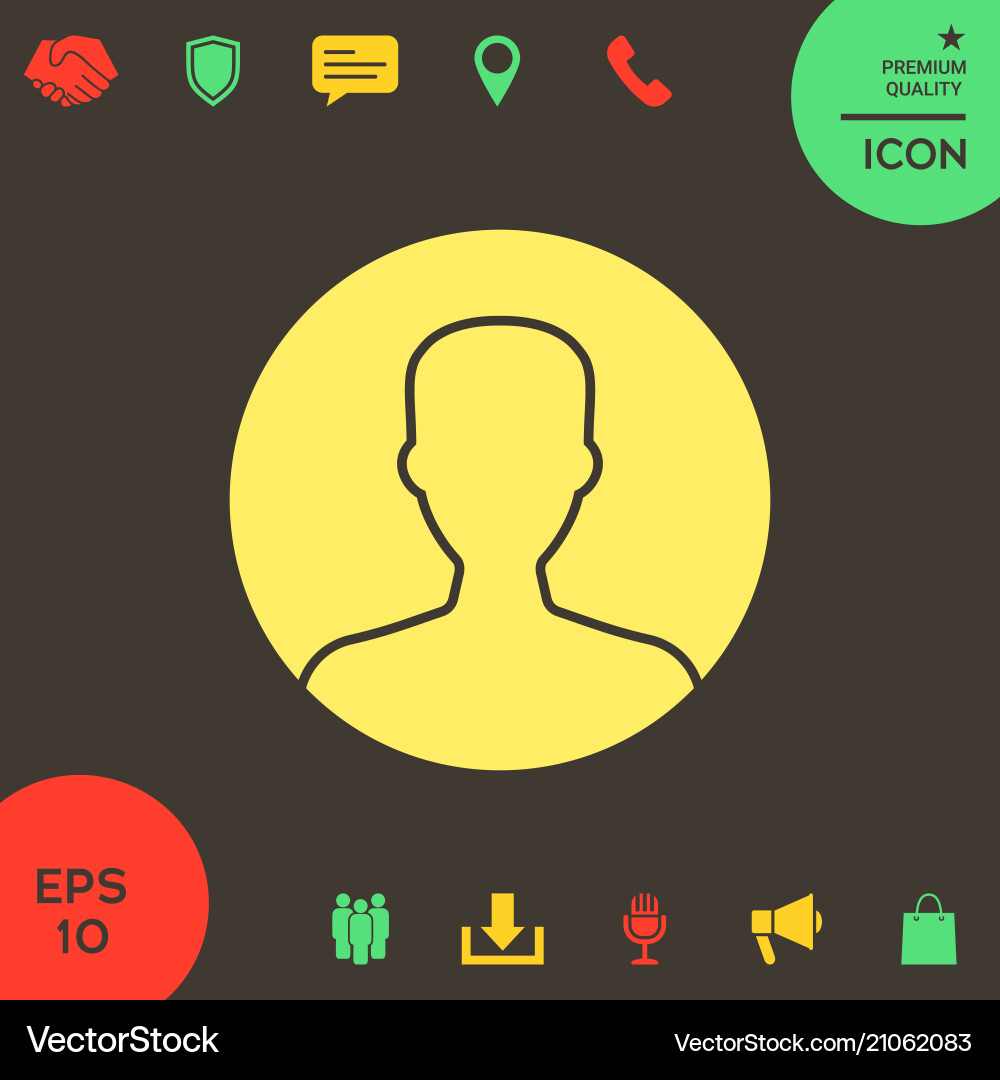 Symbol of user icon in circle profile Royalty Free Vector