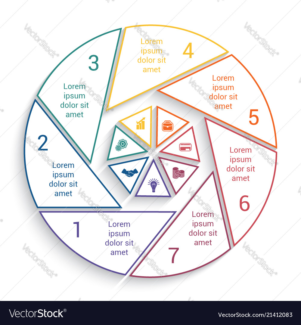 Template for info-grapchics 7 cyclic processes Vector Image Template for info-grapchics 7 cyclic processes Vector Image