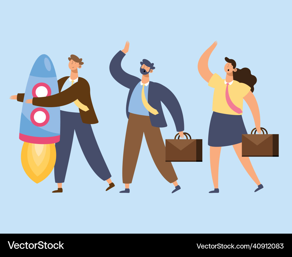 Three business persons Royalty Free Vector Image