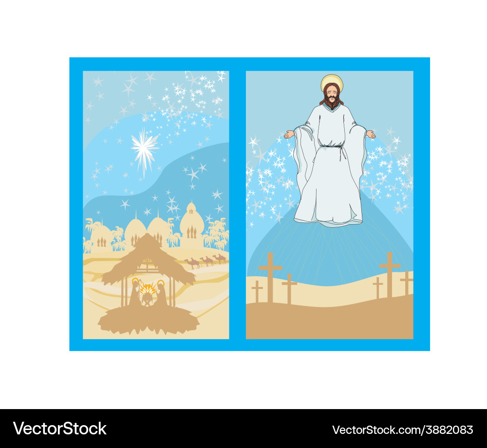 Two religious images - jesus christ bless Vector Image