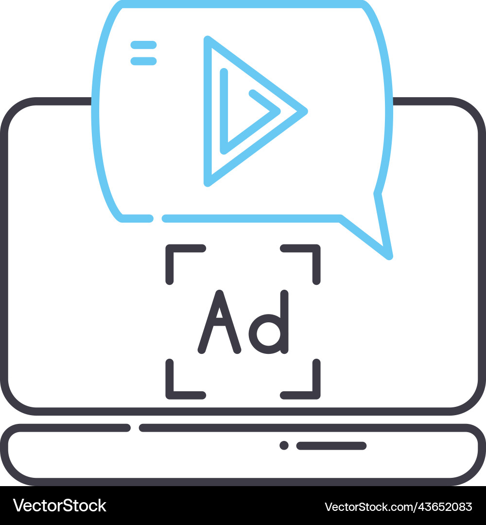 Web advertising line icon outline symbol Vector Image