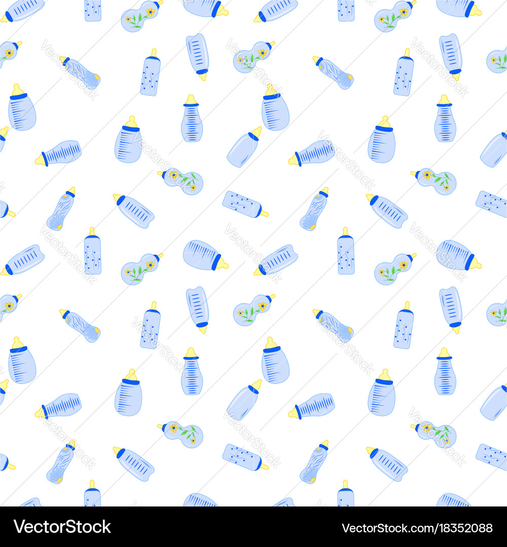 Bottle baby seamless pattern for children boy Vector Image