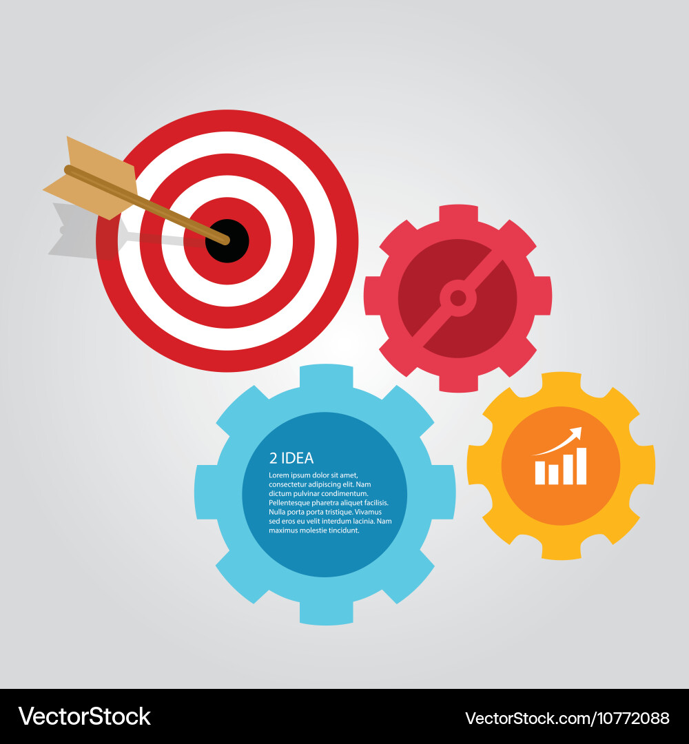 Business target infographic dart board arrow Vector Image