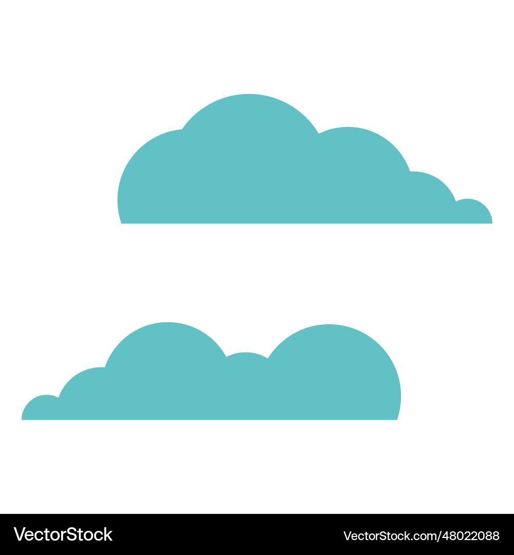 Cloud pair two flat sky Royalty Free Vector Image