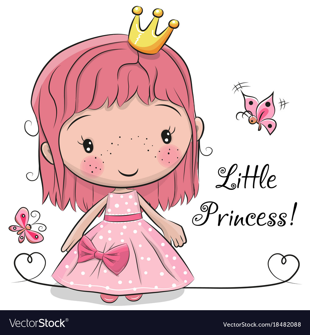Cute Fairy Tale Princess On A White Background Vector Image