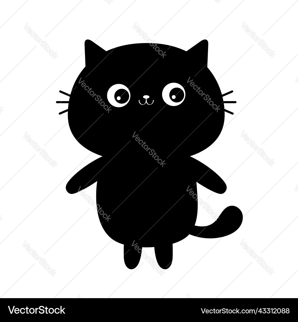 Cute standing cat cartoon funny character Vector Image