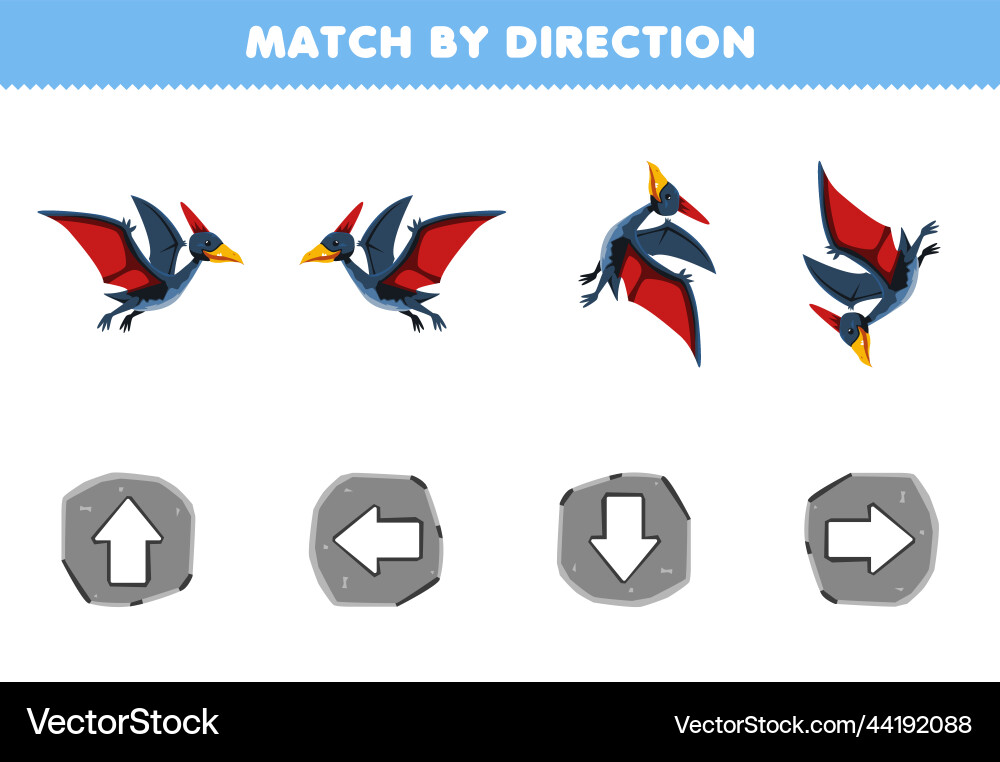 Education game for children match by direction Vector Image