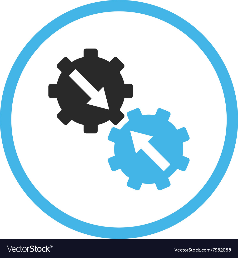 Gear integration flat icon Royalty Free Vector Image Gear integration flat icon Royalty Free Vector Image
