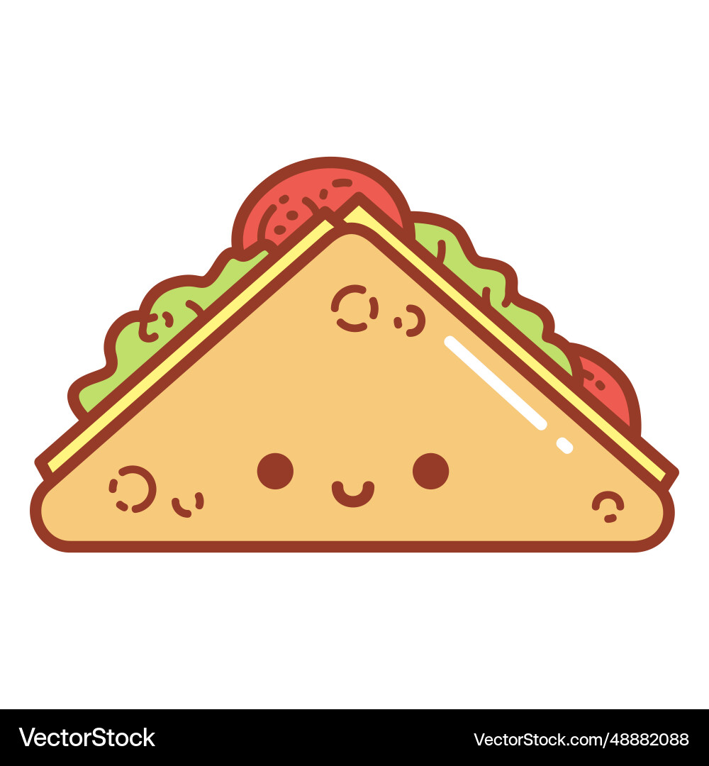 Happy sandwich cartoon Royalty Free Vector Image