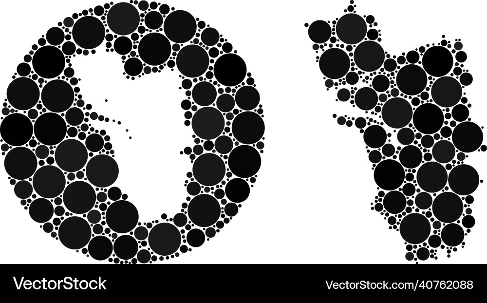Hole and usual collage goa state map of circles Vector Image