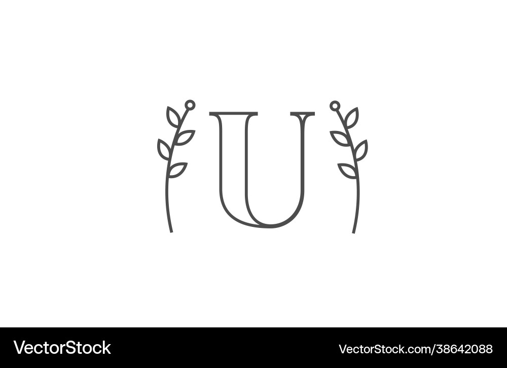 Line design u alphabet letter icon logo Royalty Free Vector