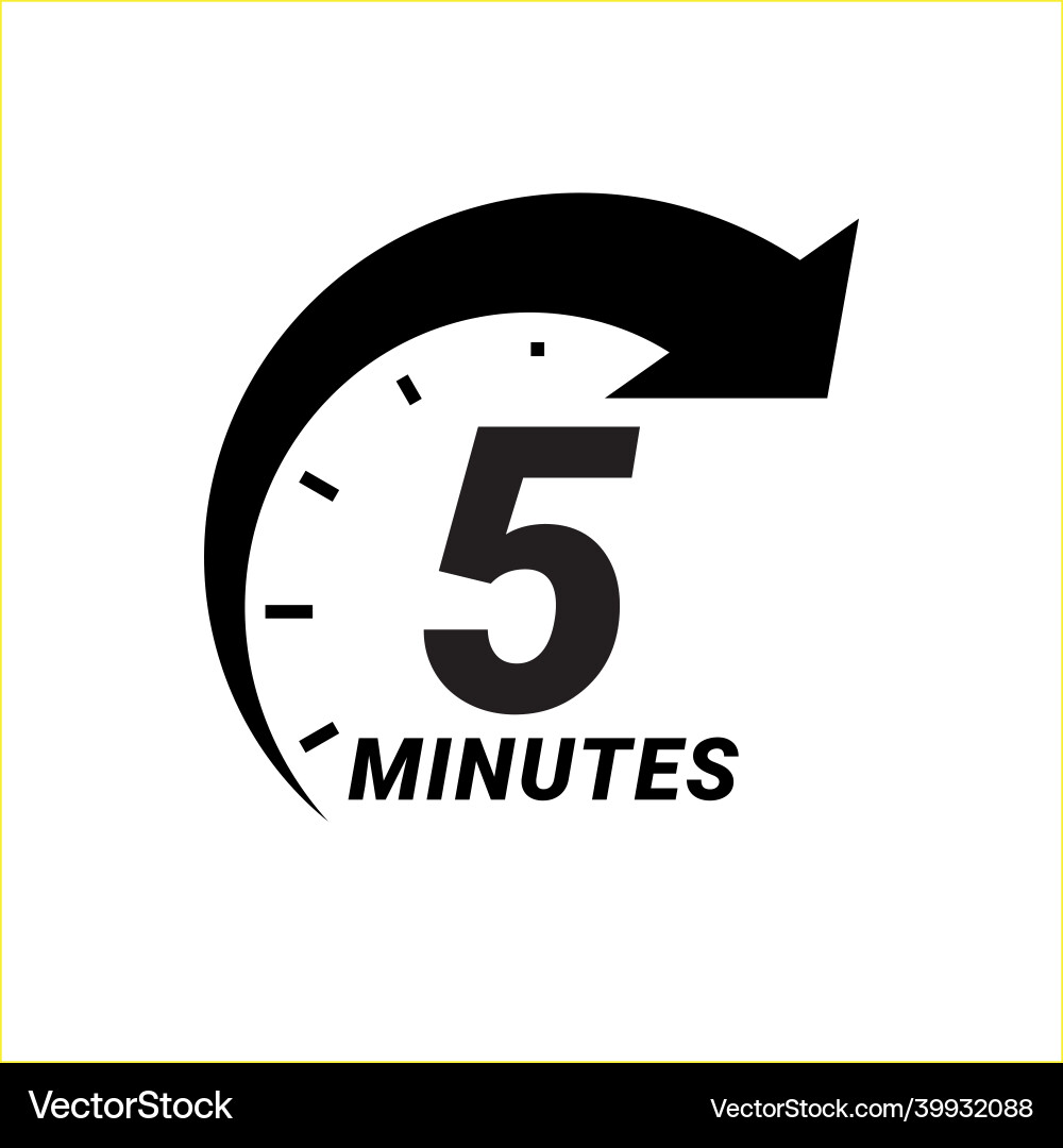 Minute timer icons sign for five minutes Vector Image