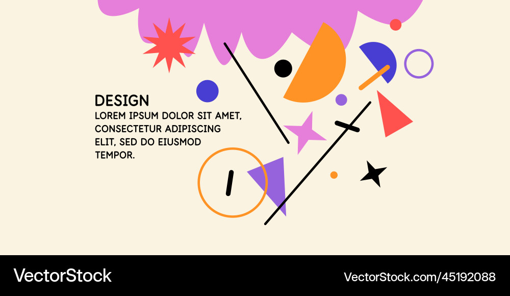 Modern geometric composition of various shapes Vector Image