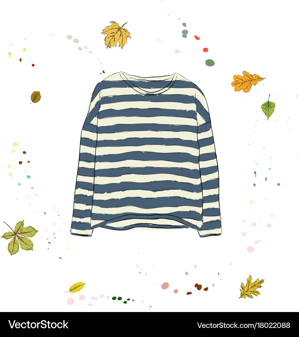 Pullover in black and white stripes clothing Vector Image