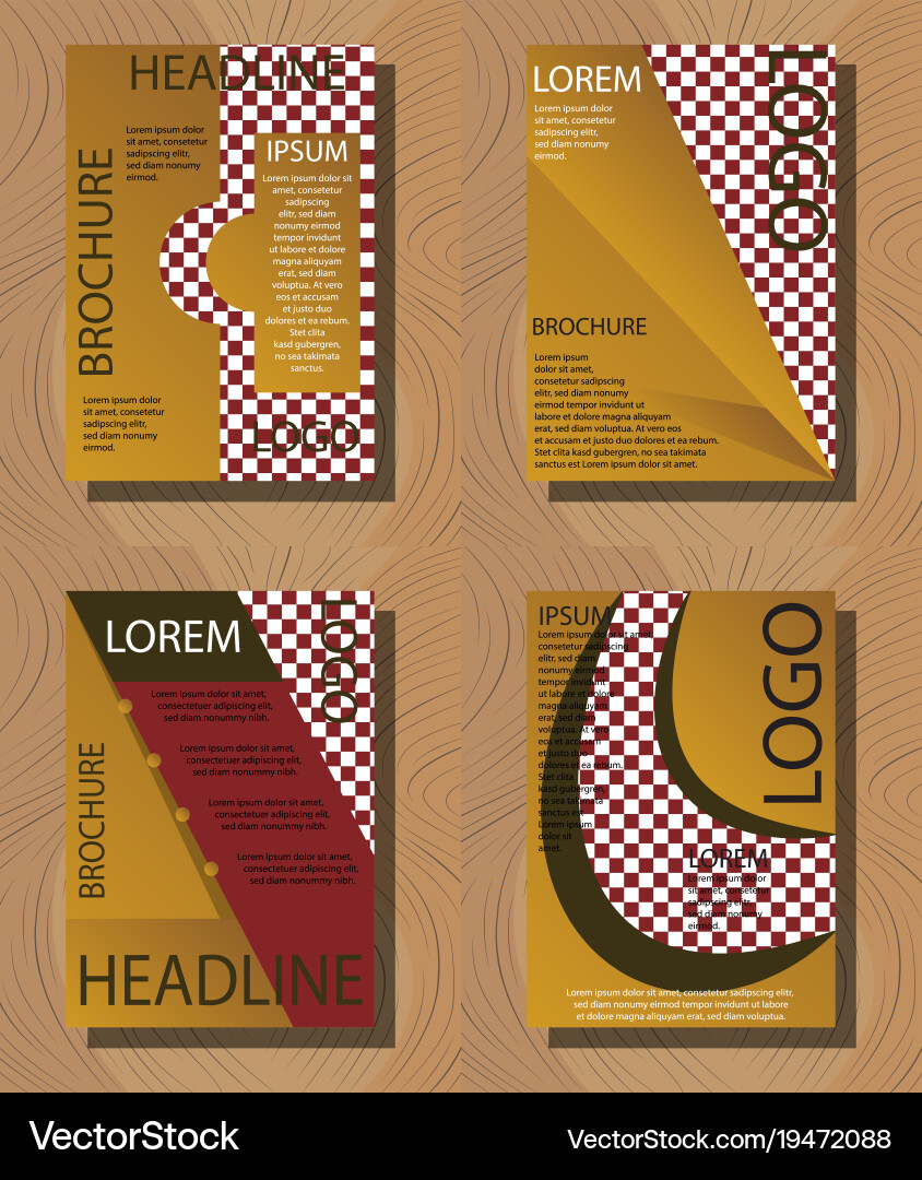 Set of brochure flyer design layout template size Vector Image