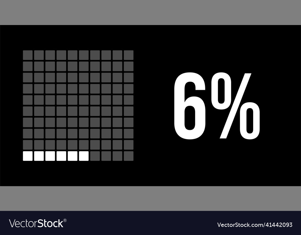 6 Percent Diagram Six Percentage Infographic Vector Image