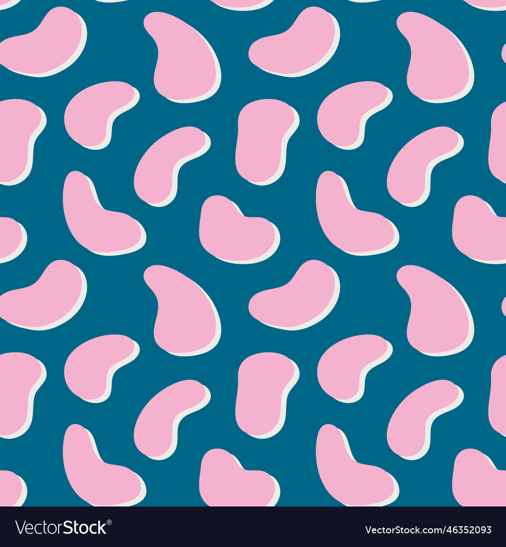 Abstract Blob Seamless Pattern In Pink Blue And Vector Image