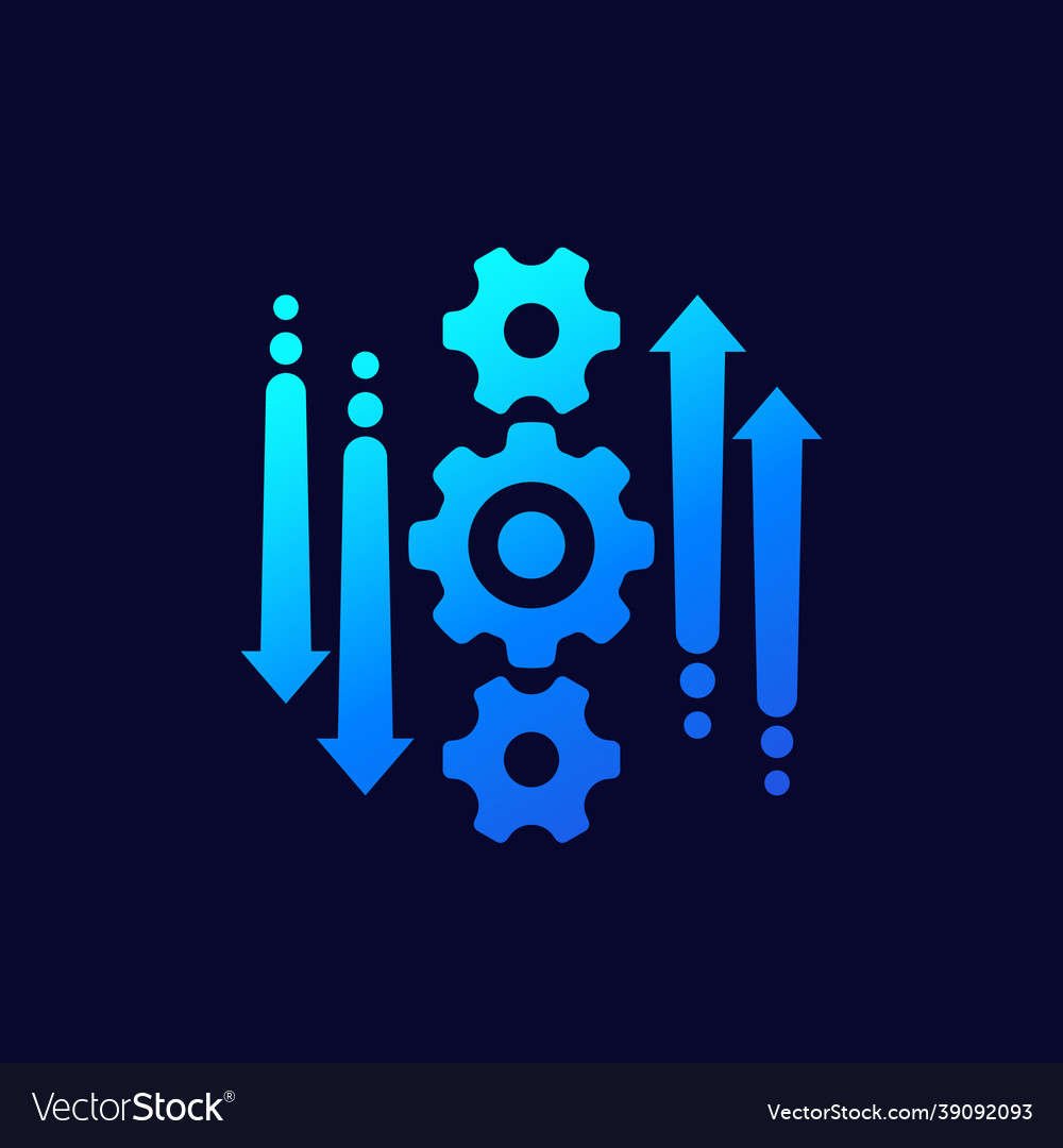 Automation and optimization process icon on dark Vector Image