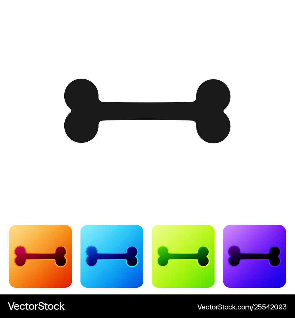 Black dog bone icon isolated on white background Vector Image