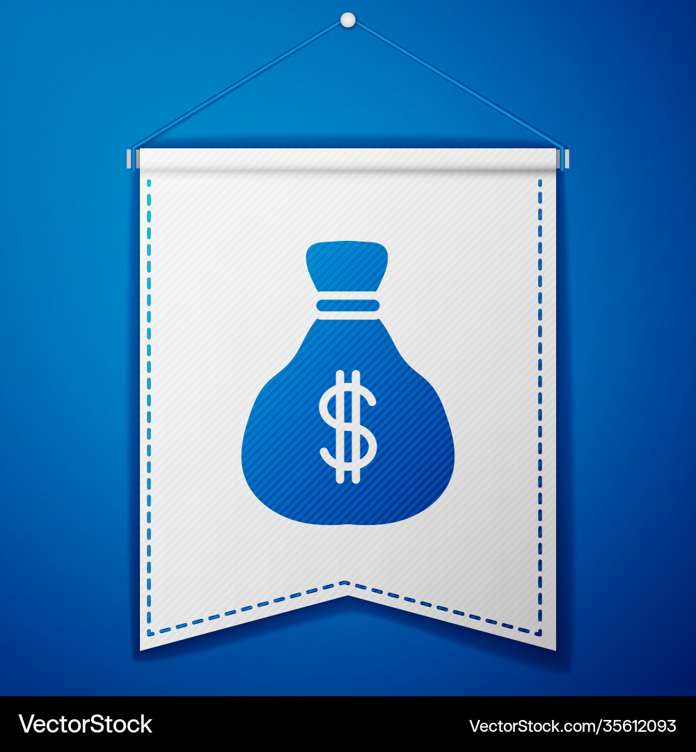 Blue money bag icon isolated on background Vector Image