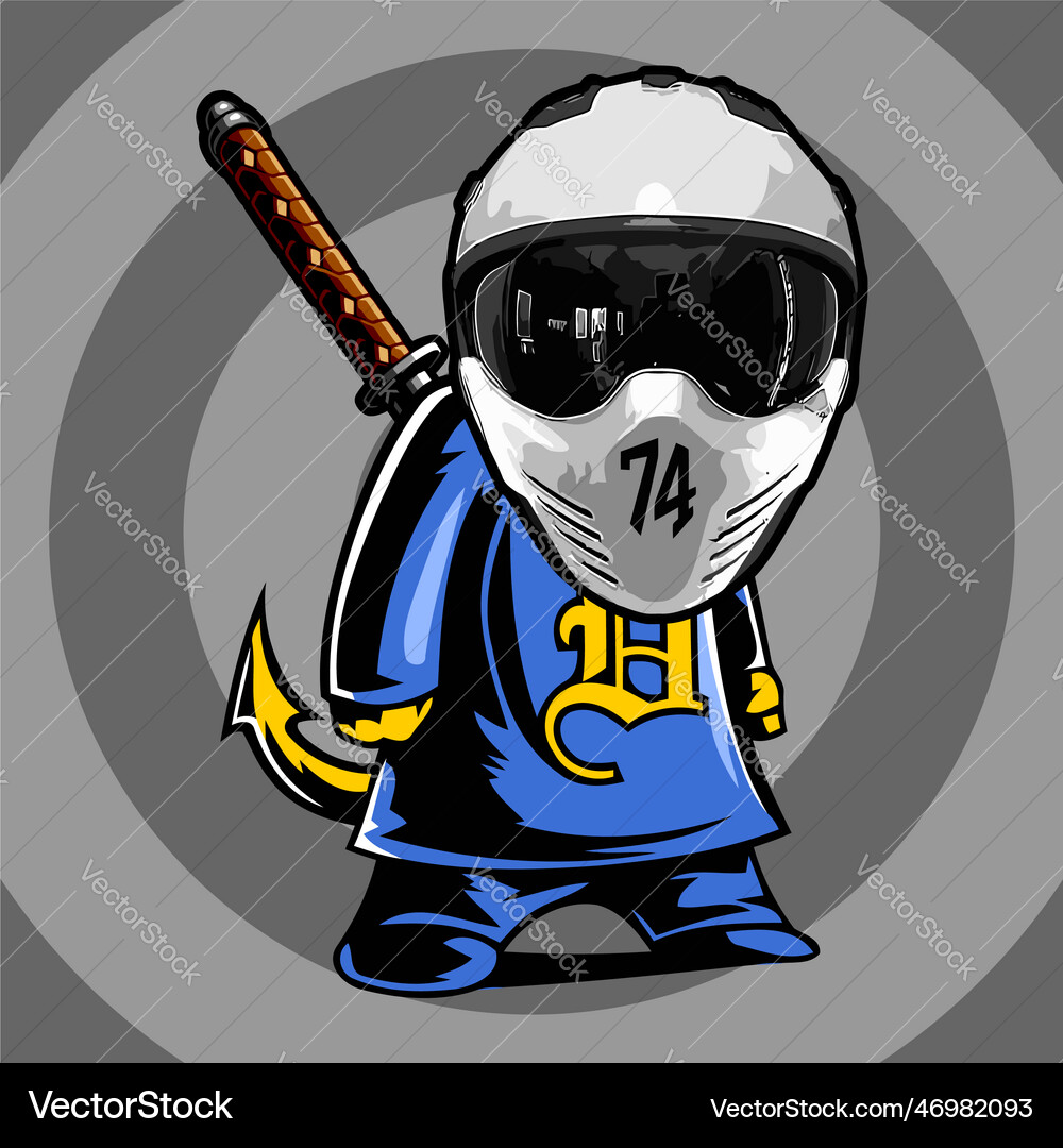 Cartoon boy wearing a helmet Royalty Free Vector Image