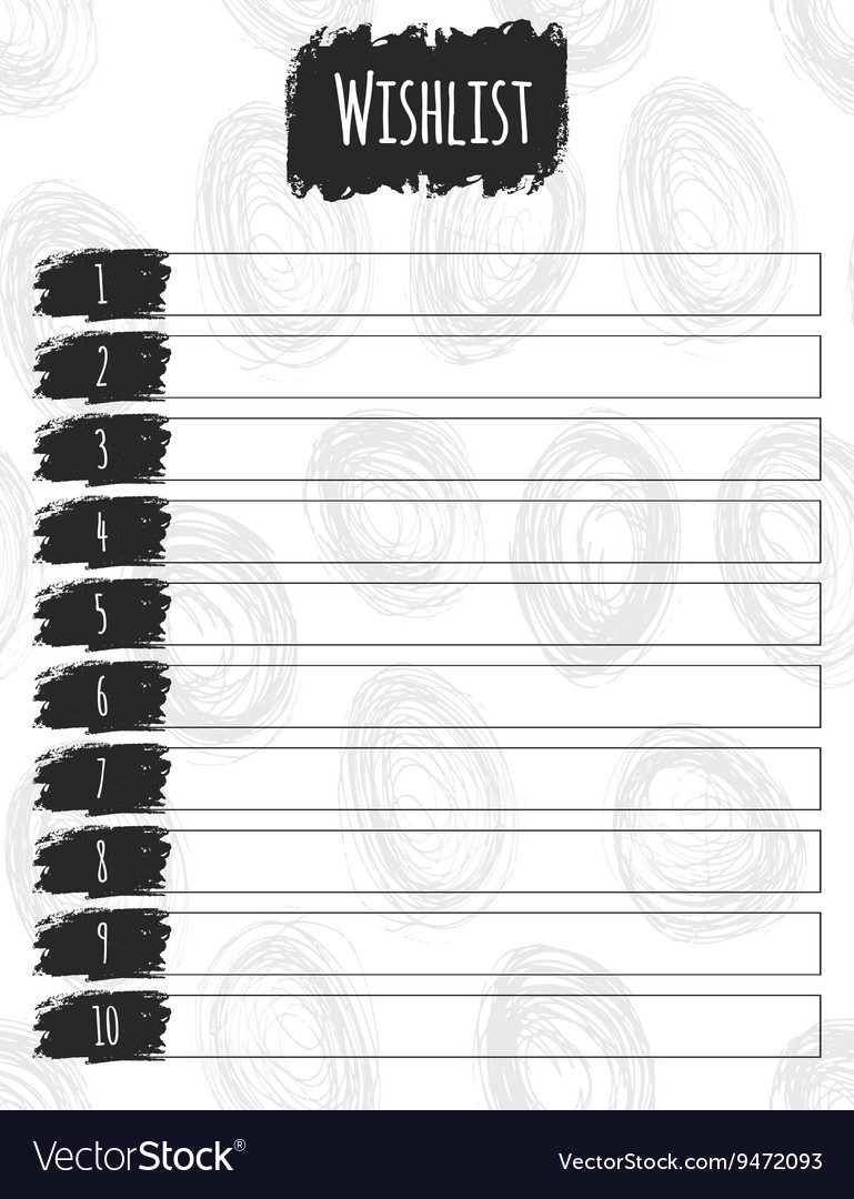 Colorful design wish list Royalty Free Vector Image