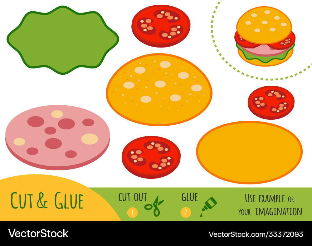 Education paper game for children burger Vector Image