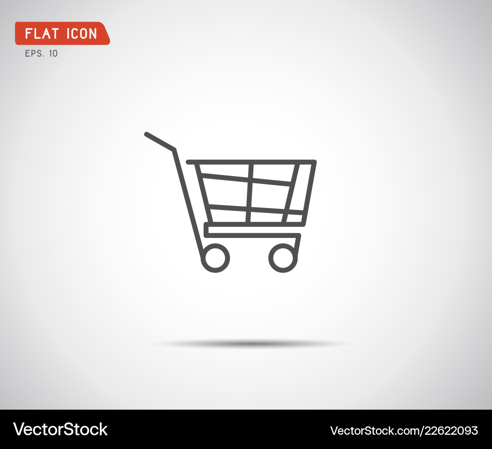 Flat shopping cart icon logo design Royalty Free Vector