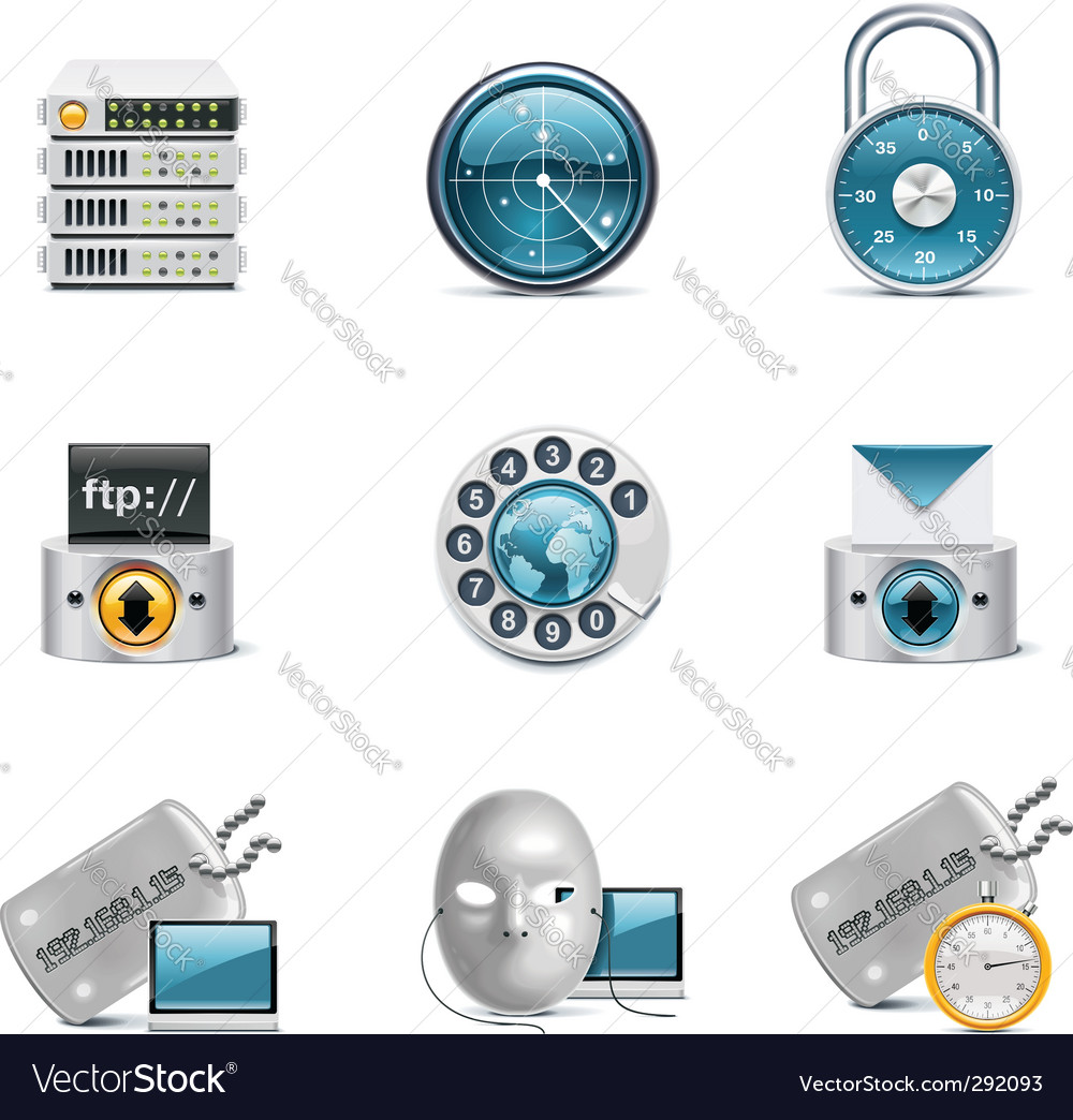 Internet and network icons Royalty Free Vector Image