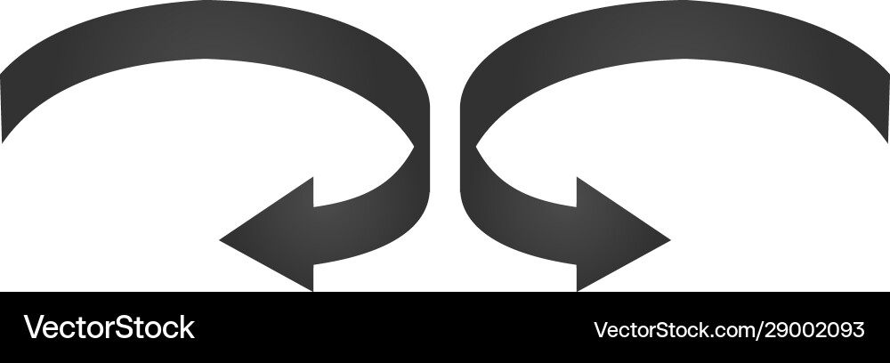 Left and right arrow curved into a circle 360 Vector Image