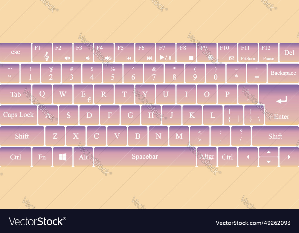 Modern qwerty keyboard layout stencil cut Vector Image