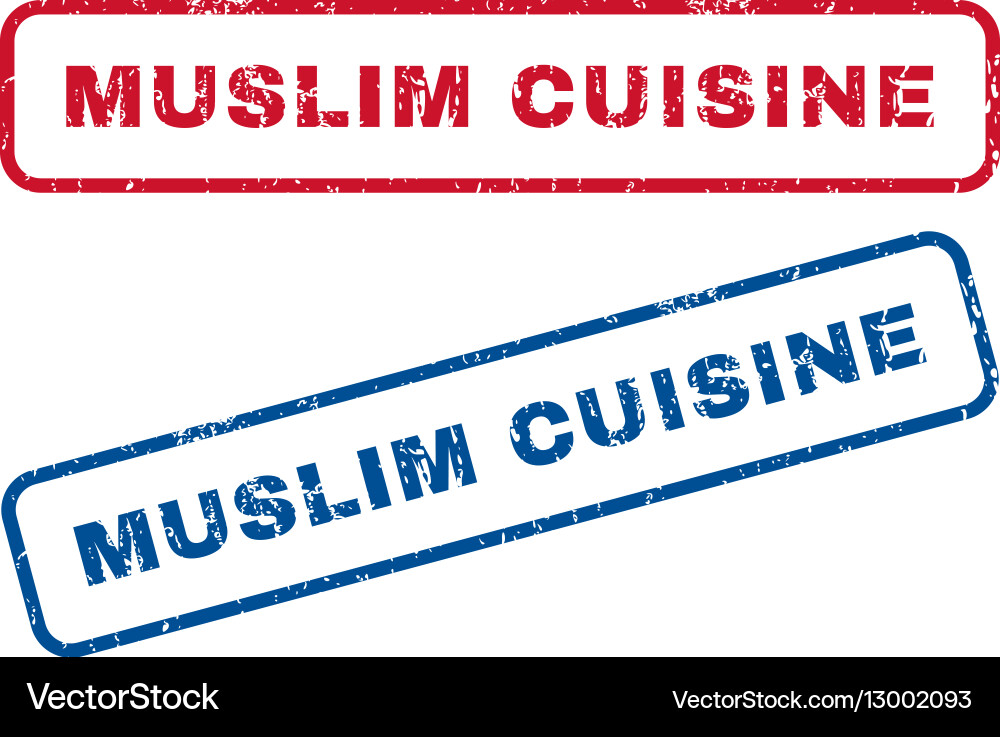 Muslim cuisine rubber stamps Royalty Free Vector Image