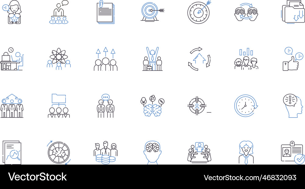 Organizational member line icons collection Vector Image