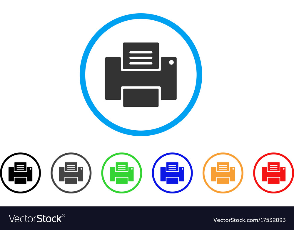 Printer rounded icon Royalty Free Vector Image