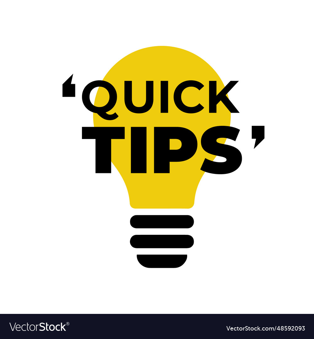 Quick tips label flat style for tooltip Royalty Free Vector