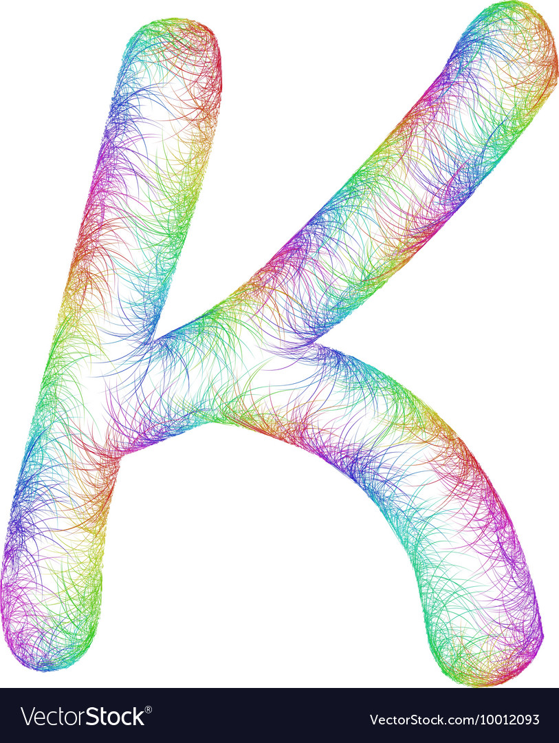 Rainbow Sketch Font Design Royalty Free Vector Image