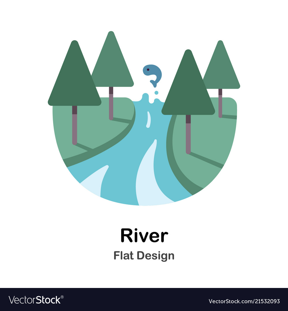 River flat Royalty Free Vector Image - VectorStock
