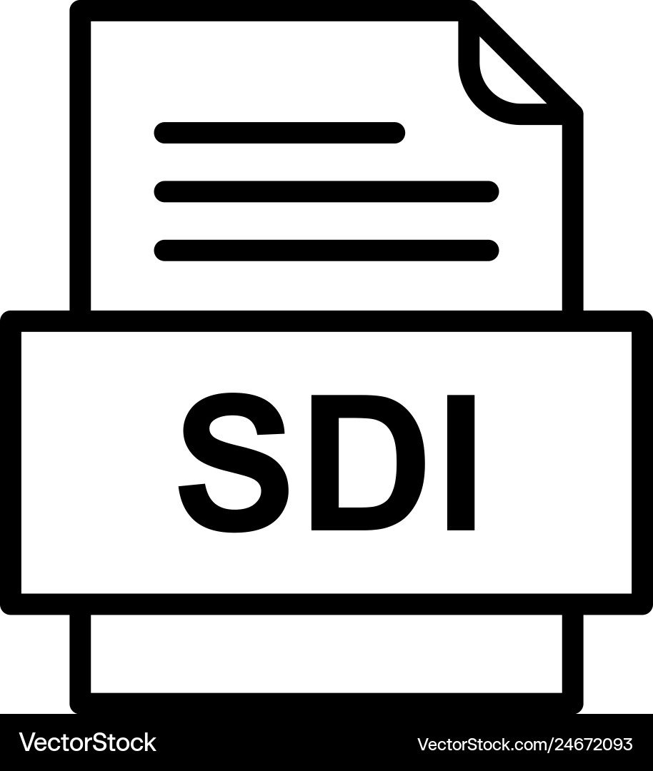 Sdi file document icon Royalty Free Vector Image