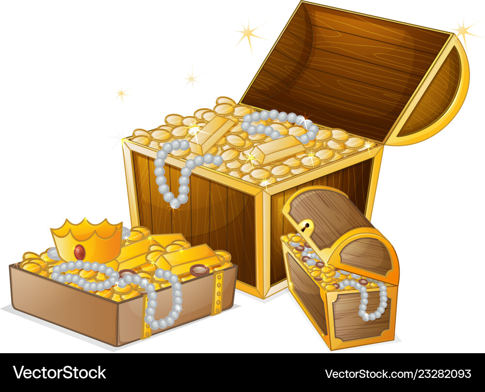Set of gold treasure Royalty Free Vector Image