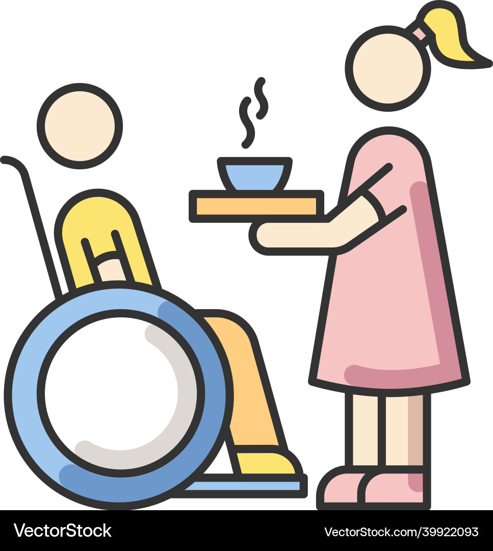 Special needs rgb color icon social worker help Vector Image