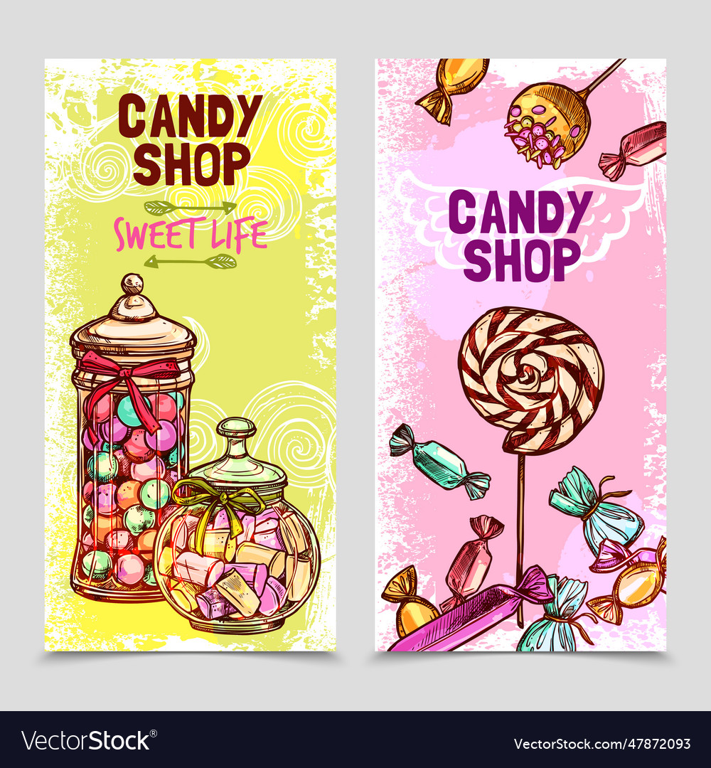 Sweet banner set sweet banner set Royalty Free Vector Image