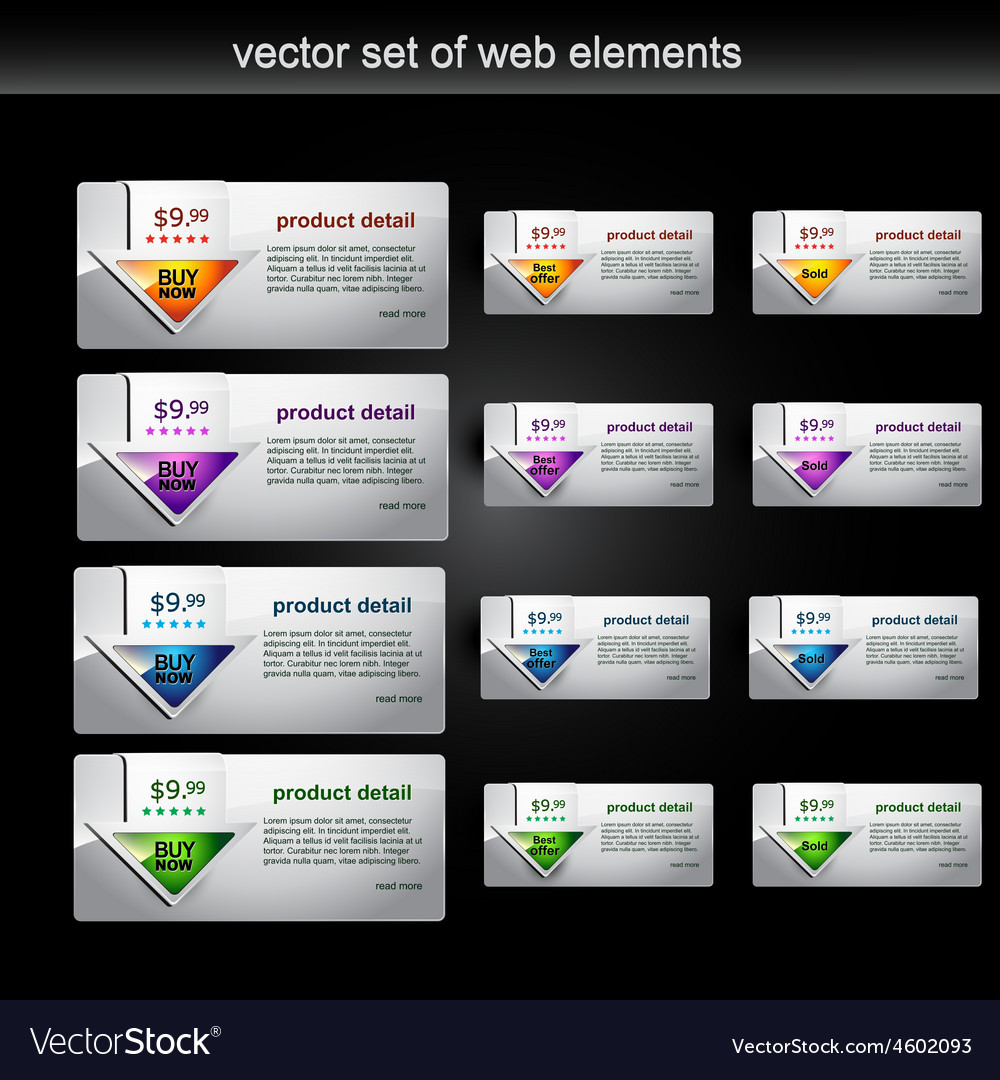 Web element Royalty Free Vector Image - VectorStock