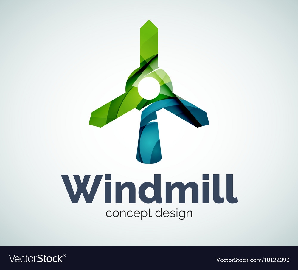 Windmill logo template Royalty Free Vector Image