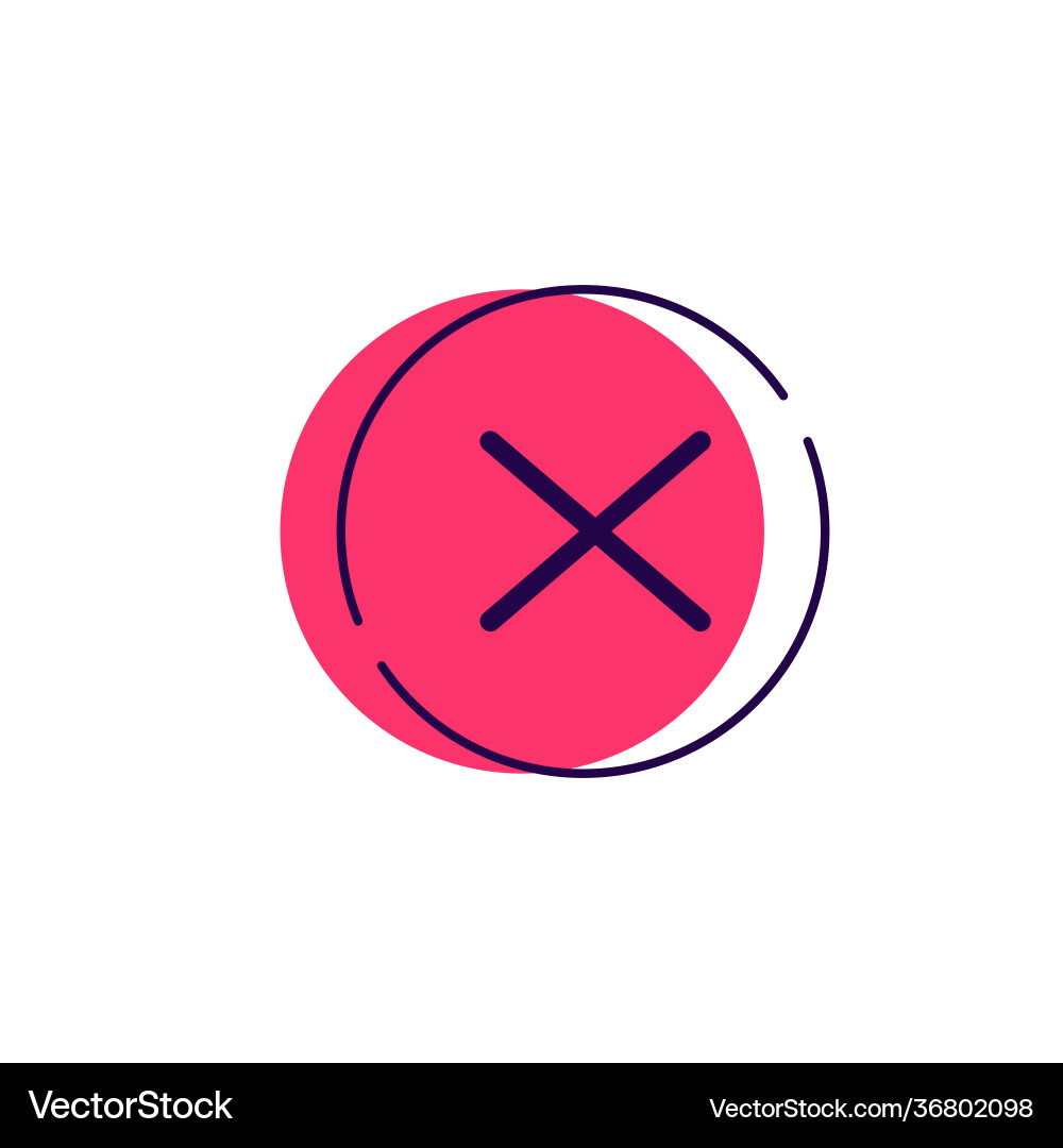 Cancel logo sign metaphor cross icon Royalty Free Vector